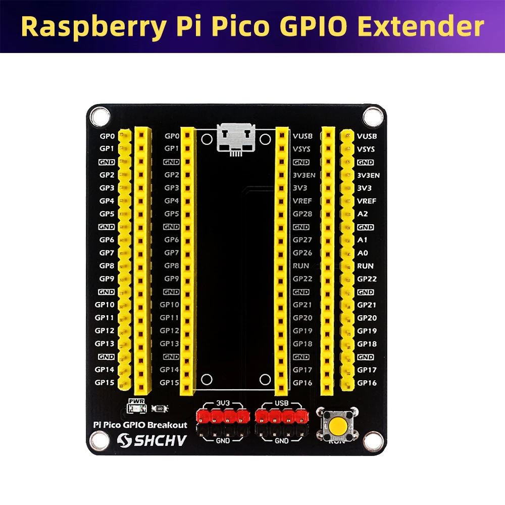 Raspberry Pi Pico GPIO Breakout Extender DIY Expansion Board Male ...