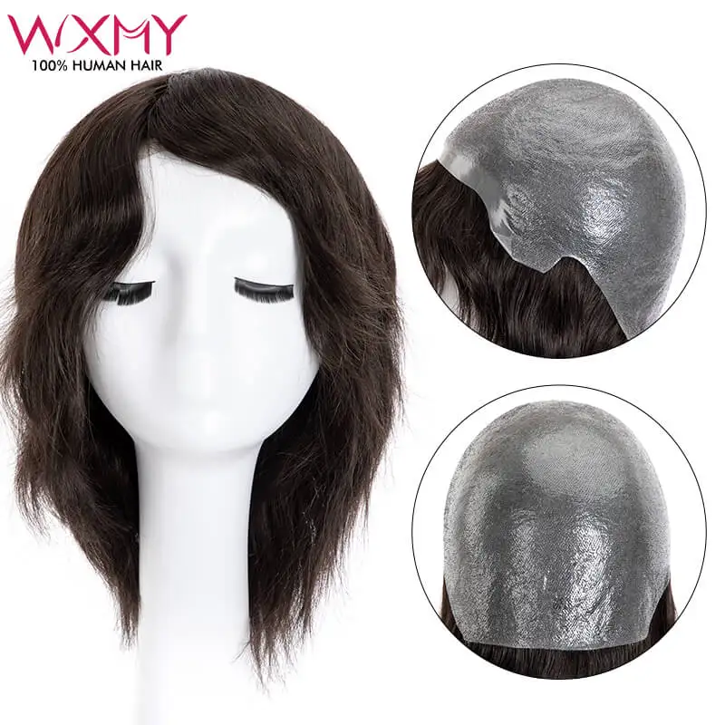 Full-PU-Short-Human-Hair-Wigs-For-Women-6Inch-14Inch-Durable-Full-Pu ...