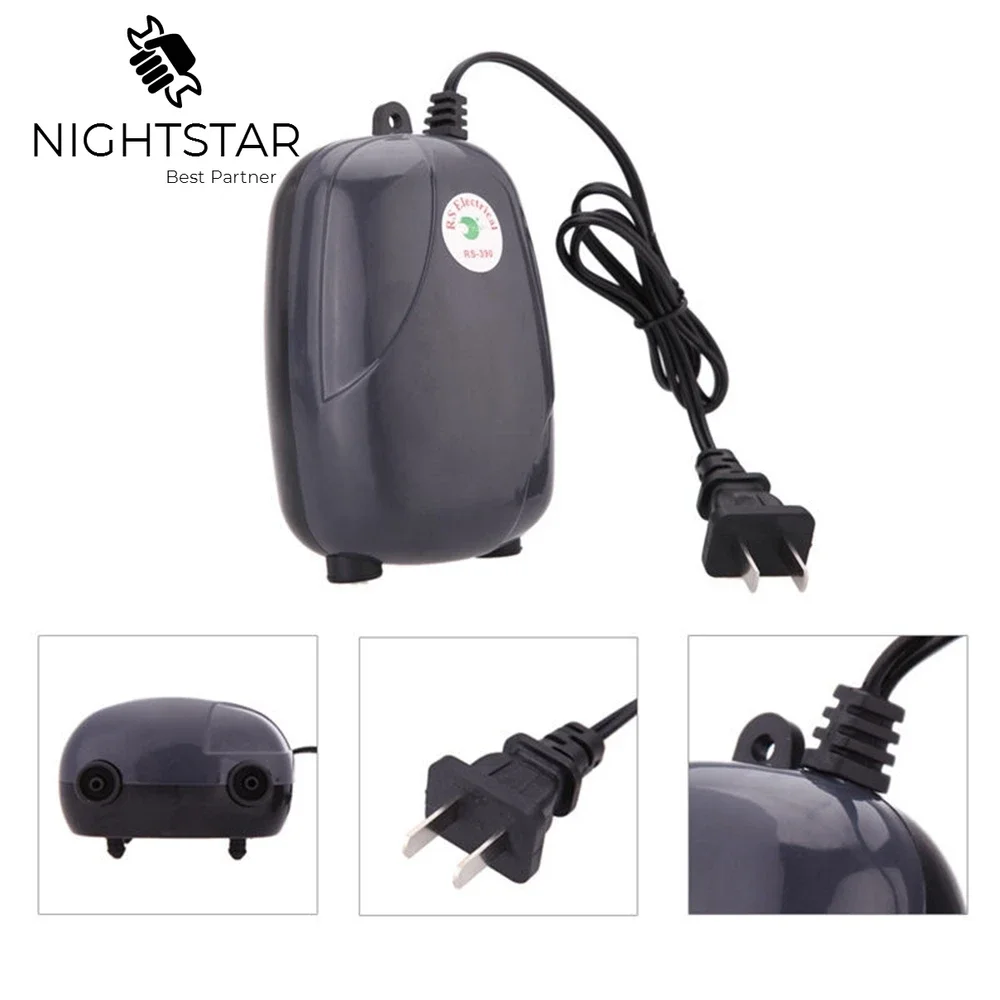 Aquarium-Air-Pump-Fish-Tank-Mini-Compressor-Single-Double-Outlet-Oxygen ...