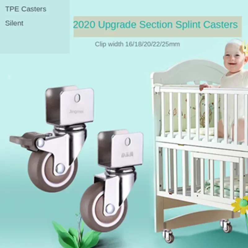 4Pcs-Lot-1-5-2-Ball-Bearing-Universal-TPE-Castor-Caster-Wheels-Splint-U ...