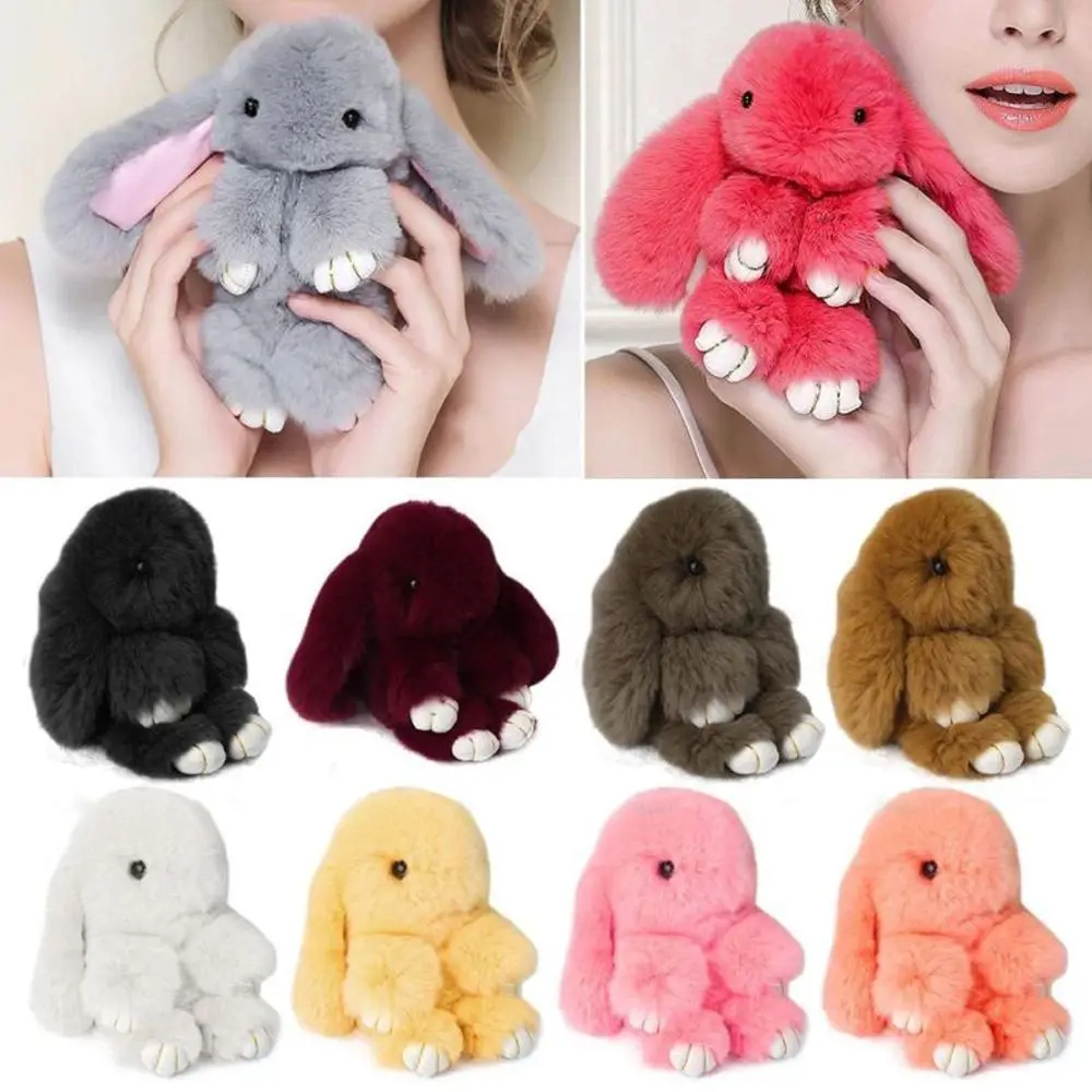 New Rex Rabbit Fur Cute Animal Bunny Pom Ball Toy Handbag Pendant Cute ...