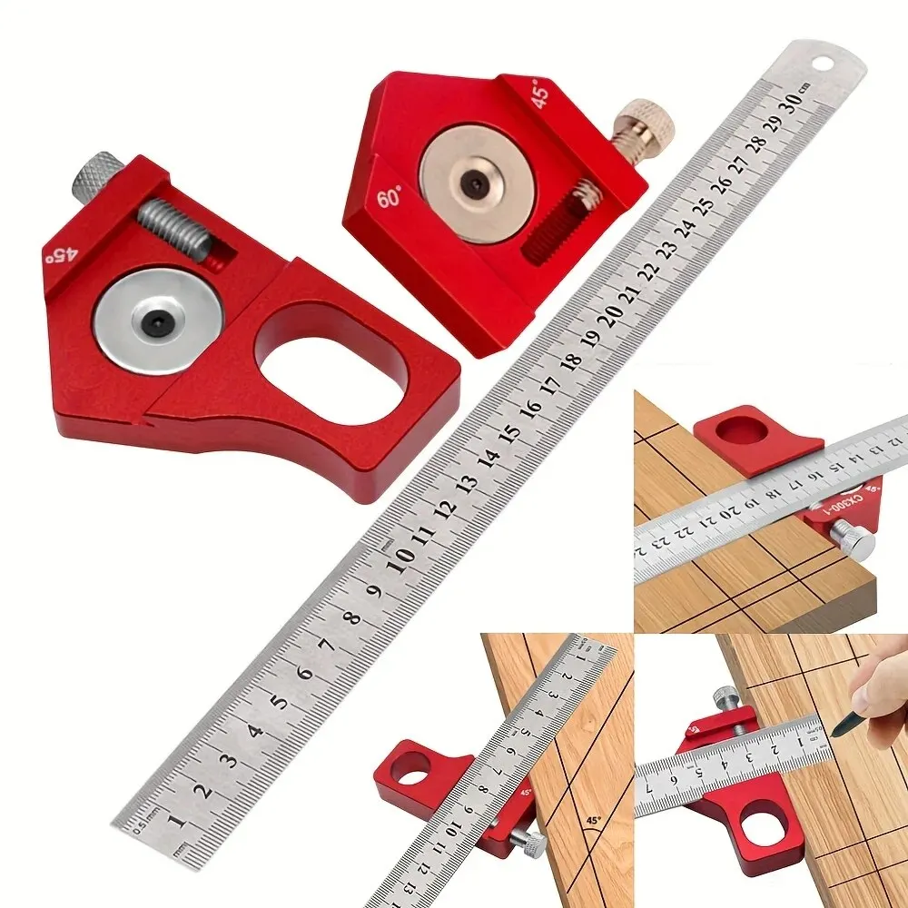 Positioning-Block-Stop-45-90-Degrees-Block-Aluminum-Alloy-Steel-Ruler ...