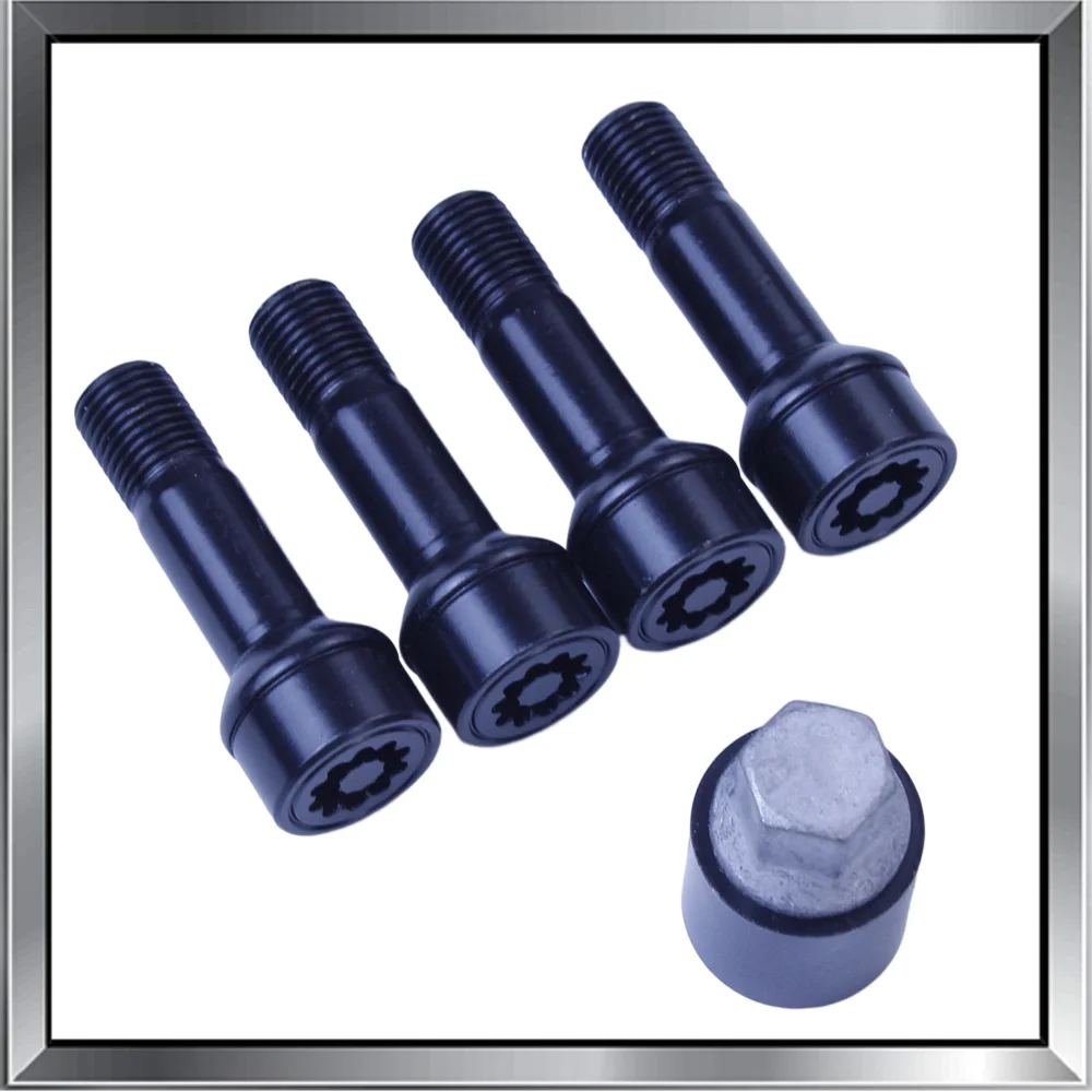 1 set M14x1.5x45 Wheel Bolt Locks Black A0019901707 For Mercedes-Benz E ...