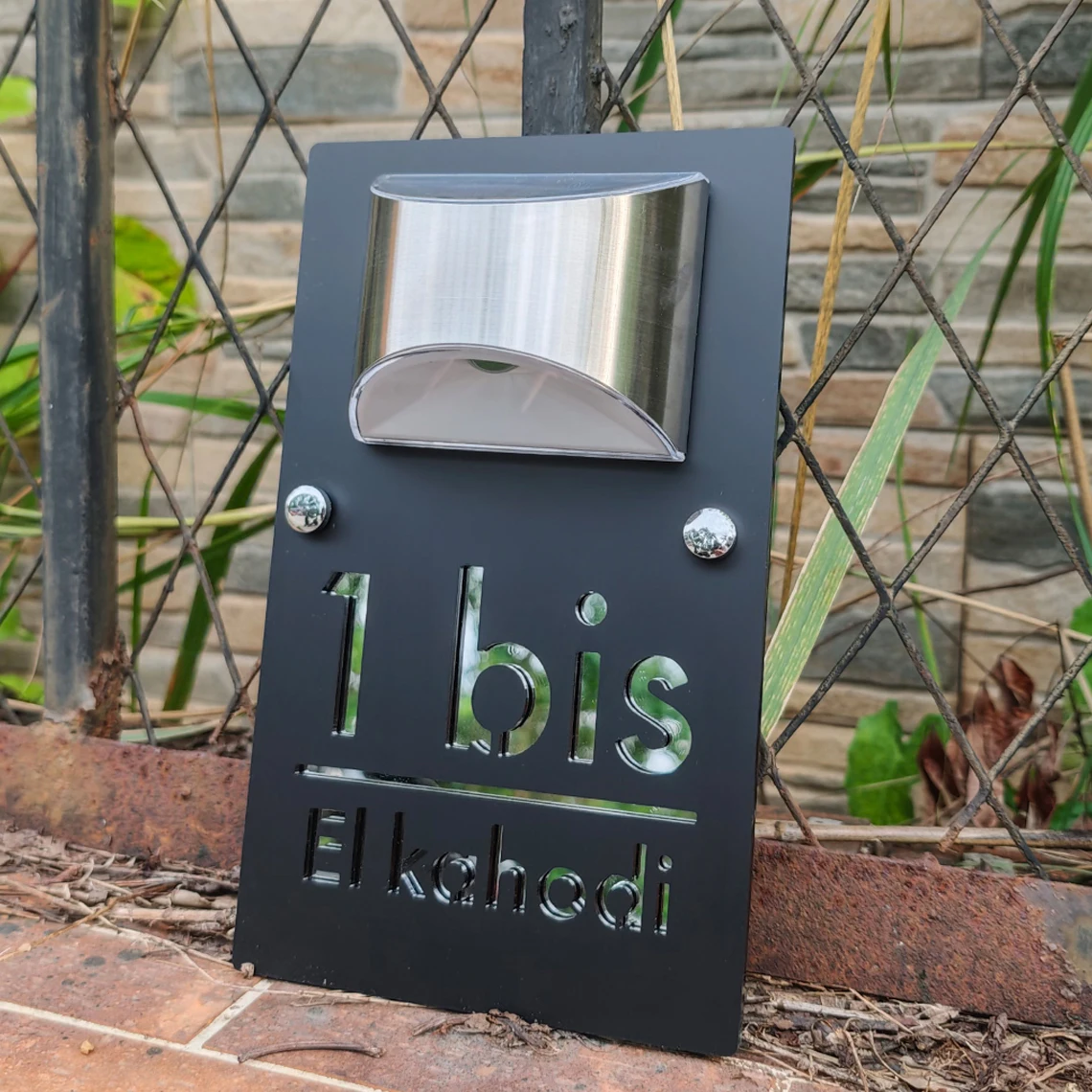 Exterior Solar House Numbers Led Acrylic Light Plaque Customized ...