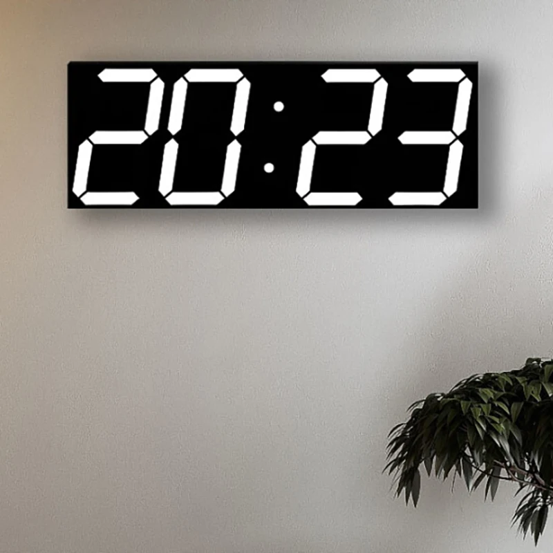 Wifi-Rectangle-Wall-Clock-Office-Digital-Led-Temperature-Aesthetic ...