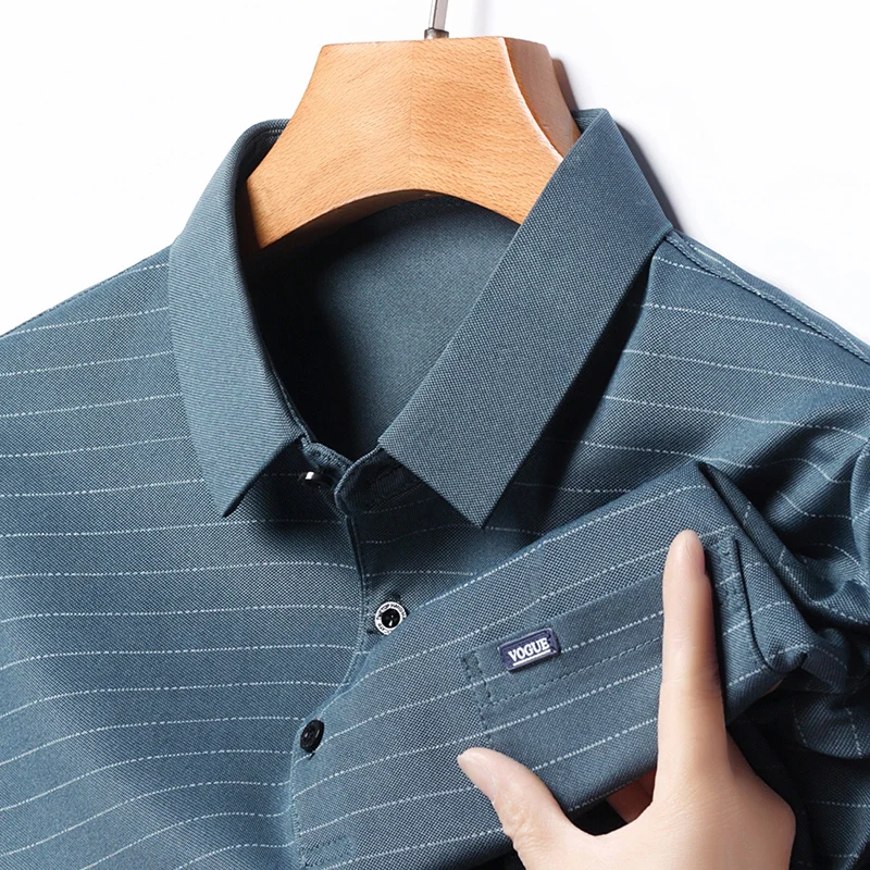 Summer-High-end-Pocket-Design-Striped-Men-s-Short-sleeved-High-quality ...