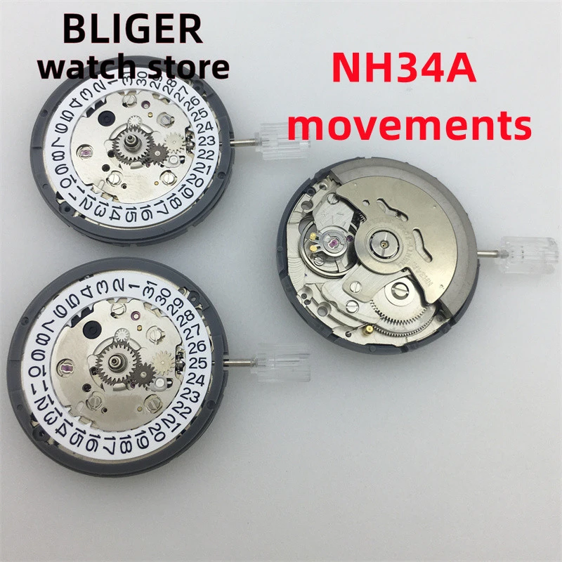 BLIGER New NH34 Automatic Mechanical Movement GMT 24 Hours Hands Japan ...