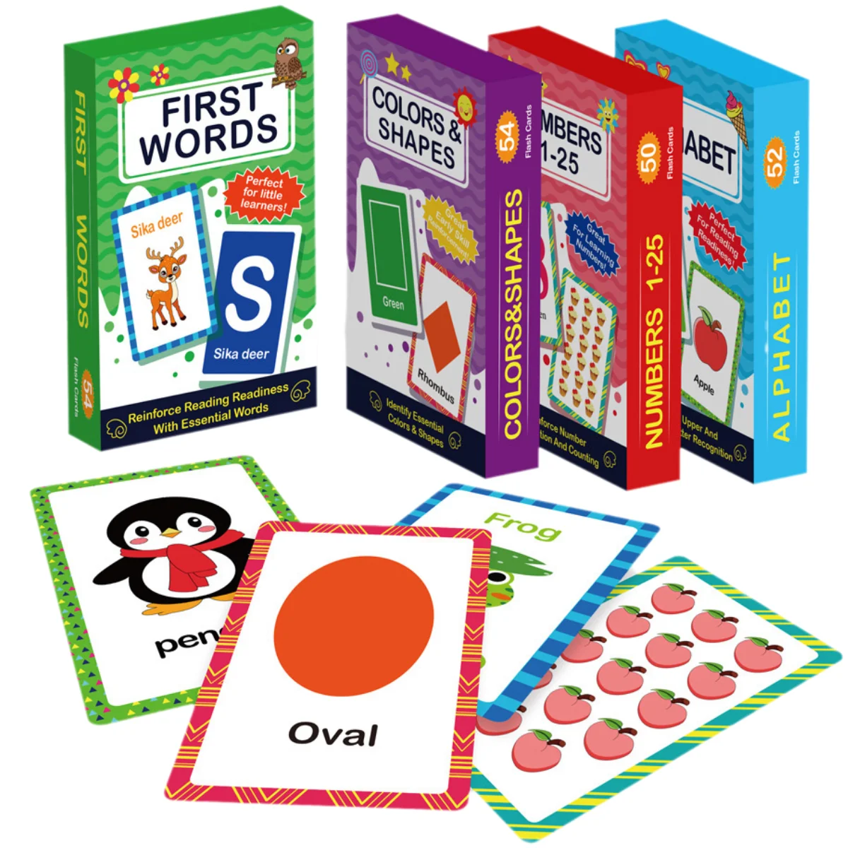50/54Pcs Montessori Words Alphabet Flash Cards Early Educational ...