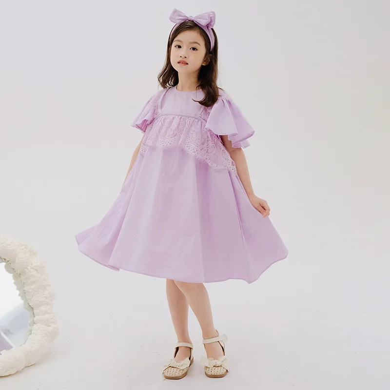 Korean-Summer-Junior-Girl-Dress-Teenager-Girl-Flounce-Sleeve-Patchwork ...