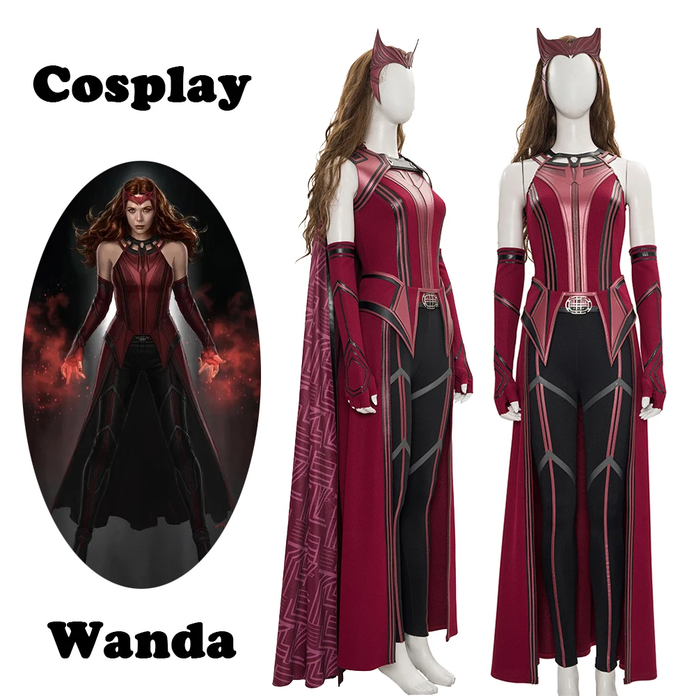 Disfraz de Wanda Maximoff para mujer, conjunto completo de capa y ...