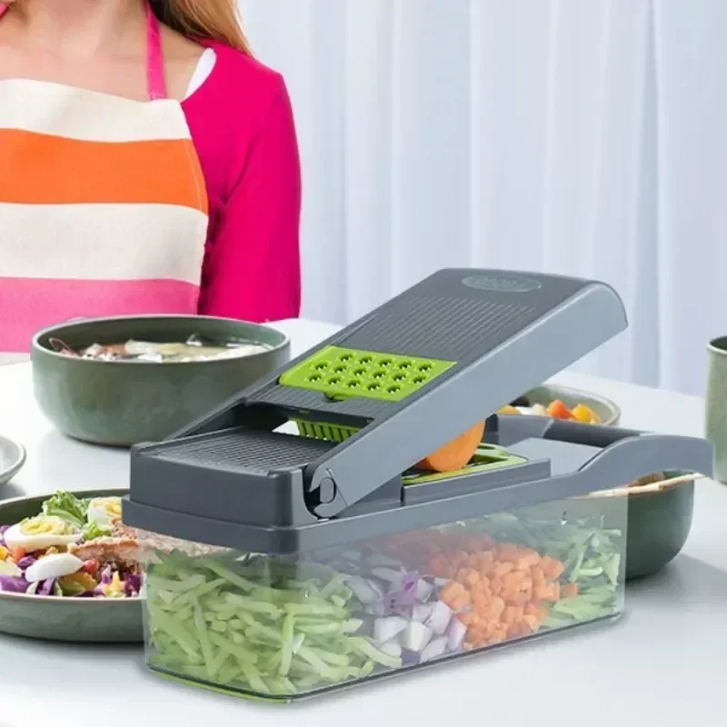 Kitchen-Items-Multifunctional-Vegetable-Slicer-Shredder-with-Basket ...