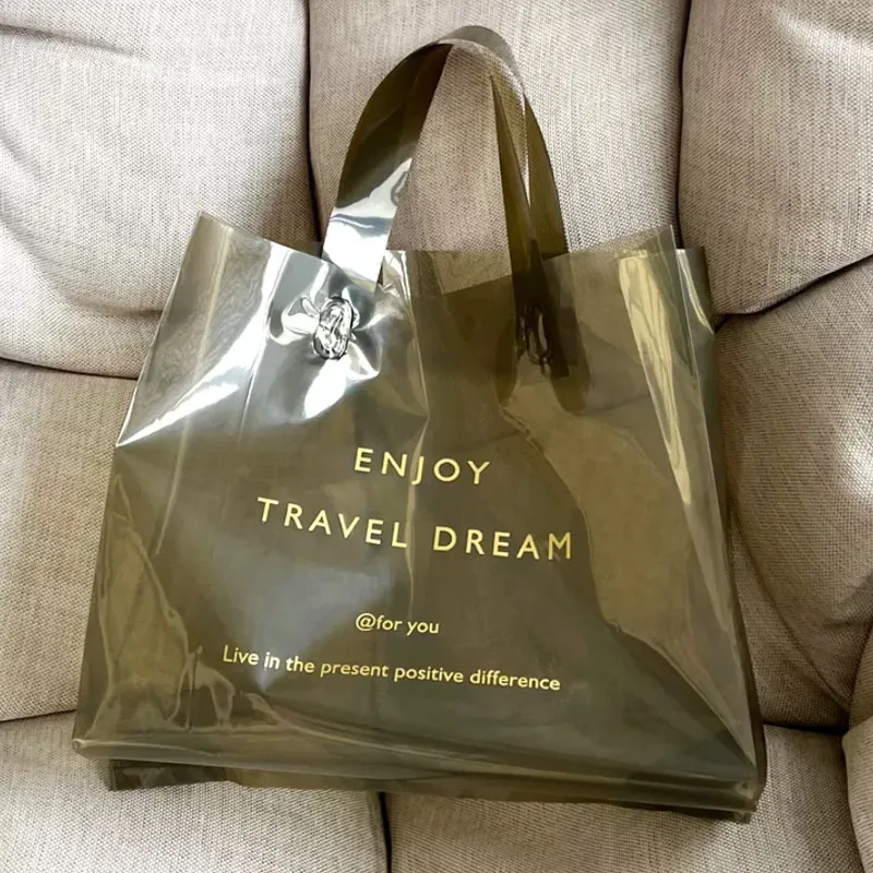 50Pcs-Simple-Letters-Plastic-Gift-Shopping-Bag-Cute-Colorful-Waterproof ...