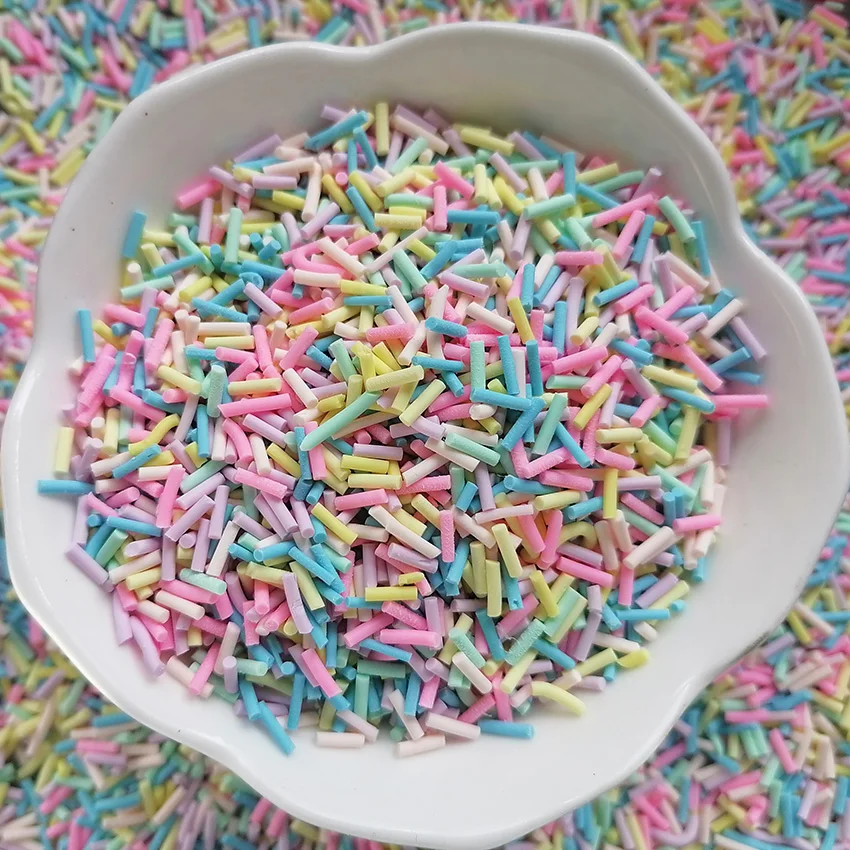 500g/200g DIY Craft Slime Sprinkles 5mm light Color Long Resin Sugar ...