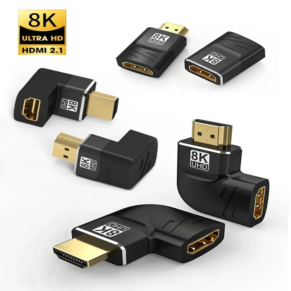 HDMI-2-1-Adapter-Converter-90-270-Degree-Right-Angle-Arc-HDMI-8K-60Hz ...
