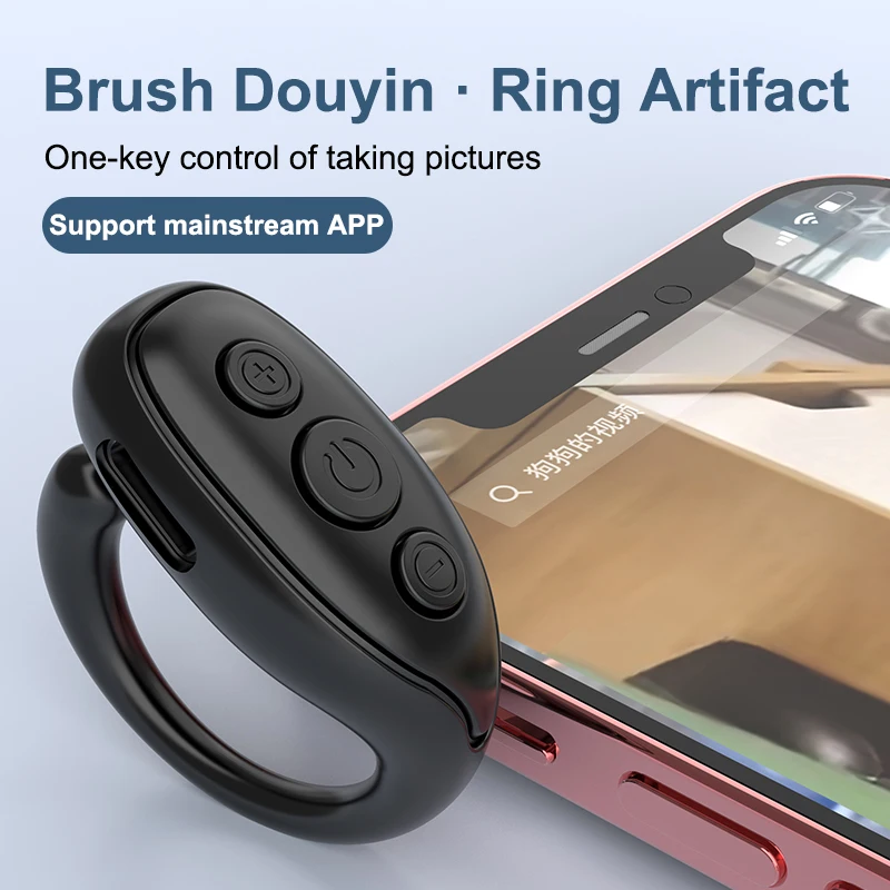 For-TikTok-Ring-Bluetooth-Remote-Control-Fingertip-Selfie-Video ...
