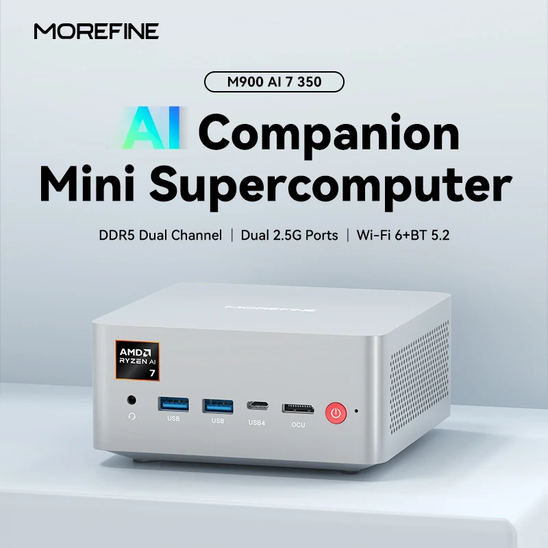 MOREFINE-M900 Gaming Mini PC AMD Ryzen AI 7 350 AI 5 340 Ryzen 5 H255 ...