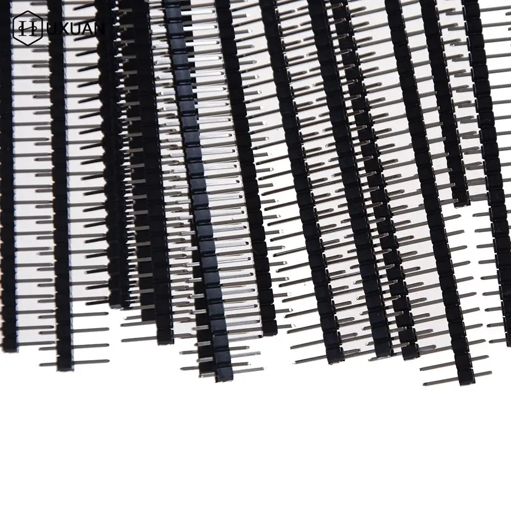 10Pairs/20Pcs 40Pin 2.54mm Single Row Straight Male SIL Pin Header ...