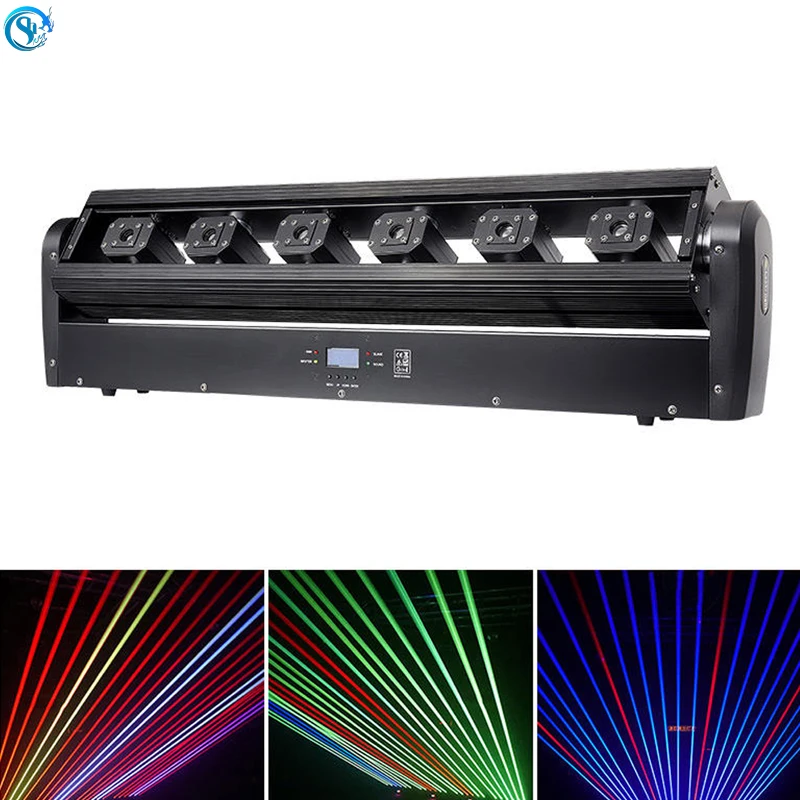 Laser-DJ-Lights-Stage-6-Eyes-RGB-LED-Scanner-Beam-Moving-Head-Light-DMX ...