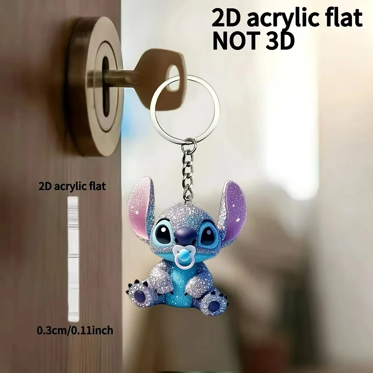2D плоский брелок Disney Stitch, аниме, акриловая кукла Лило и Стич ...