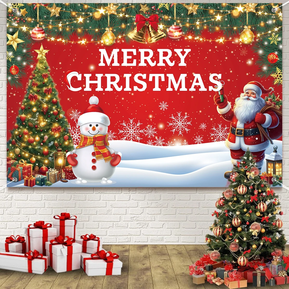 Merry-Christmas-Party-Backdrop-Xmas-Banner-Ornamentos-Decora-o-para ...