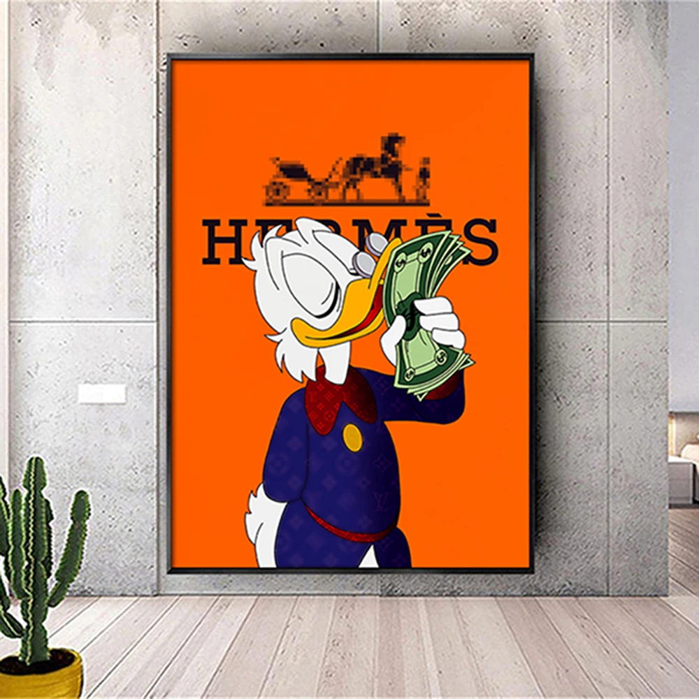 Scrooge-Mcduck-Motivational-Poster-Modern-Luxury-Wall-Art-Canvas ...