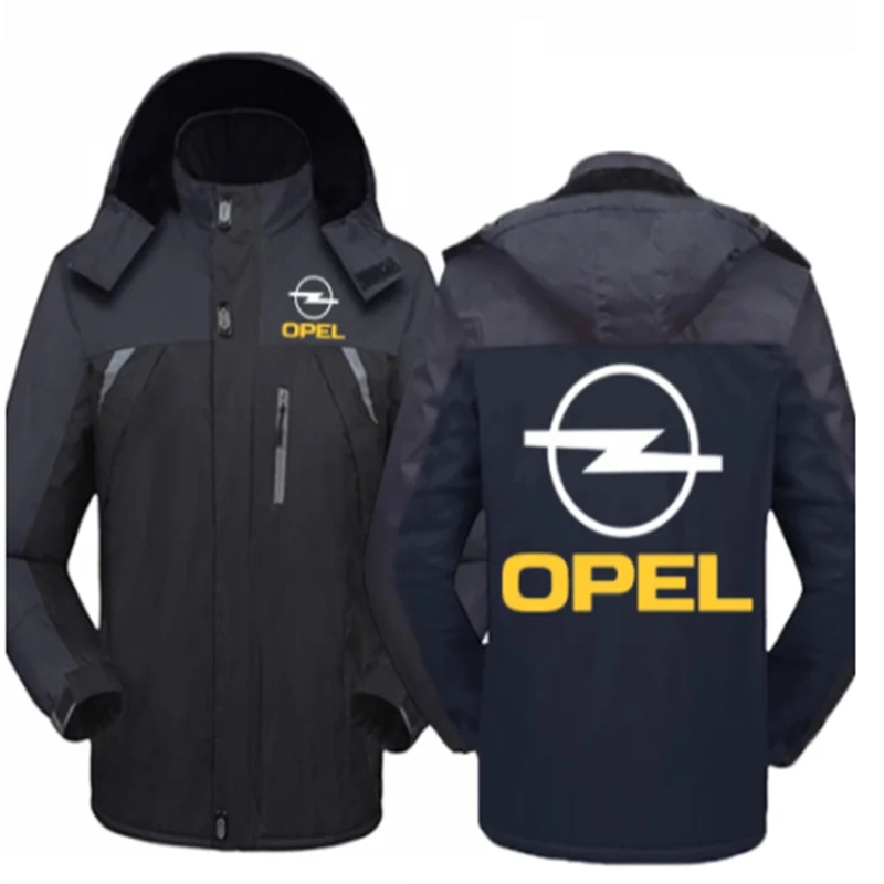 2023 Mens Winter OPEL Logo Thicken Windbreaker Waterproof Warm Outdoor ...