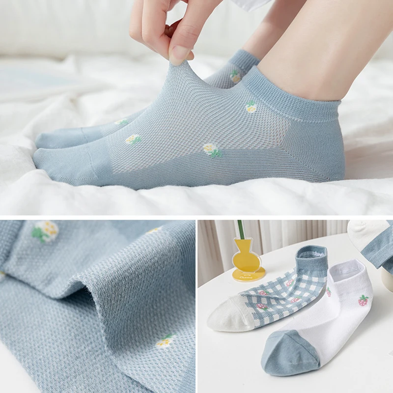 5-Pairs-Lot-Summer-Short-Women-Socks-Low-Tube-Cool-Socks-Set-Cute-Print ...