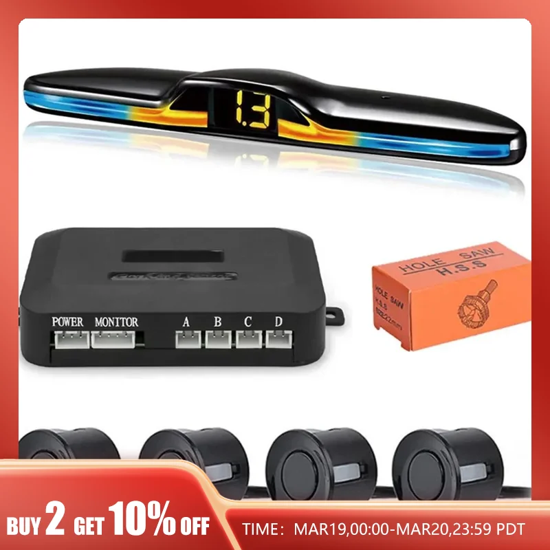 Car-Reversing-Radar-Probe-New-LED-Parking-Sensor-System-Backlit-Display ...