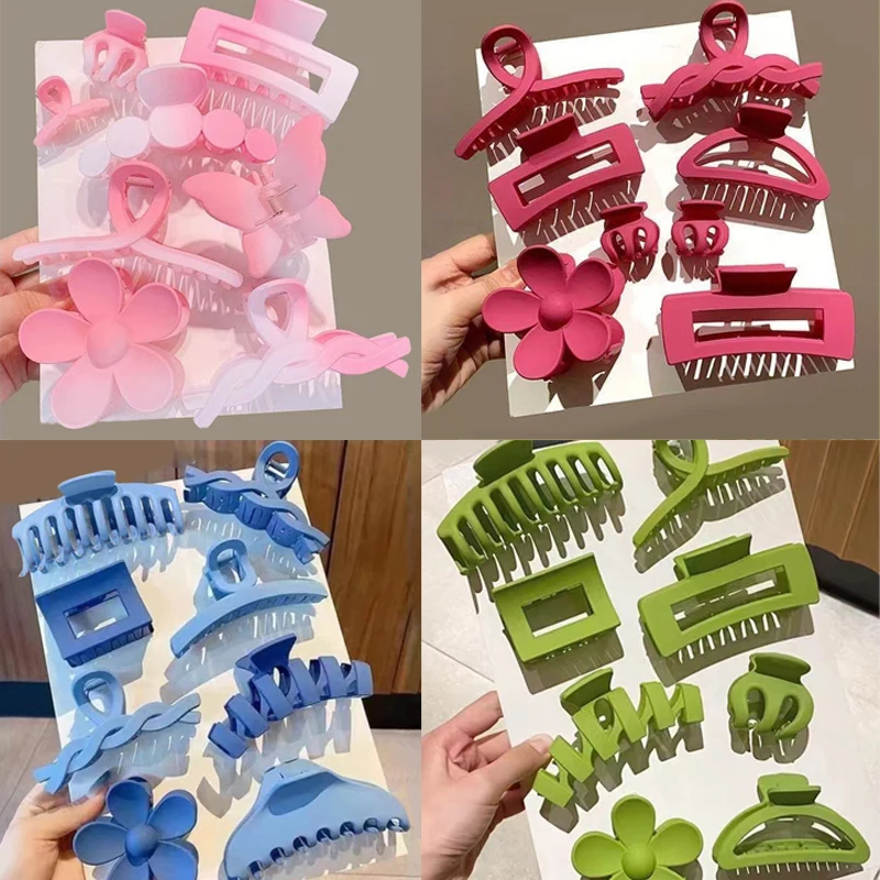 8Pcs/Set Hair Claw Clips Accessories With Multi-Styles Large Grabber ...
