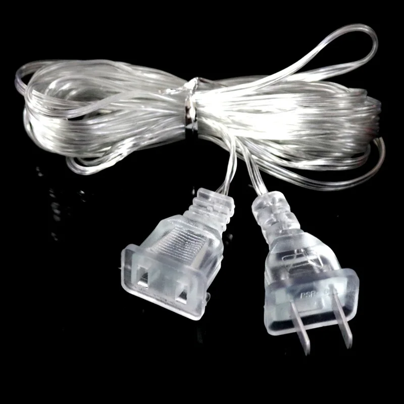 3m-5m-Led-Fairy-Lights-Power-Extension-Cord-US-EU-Plug-Transparent-Wire ...