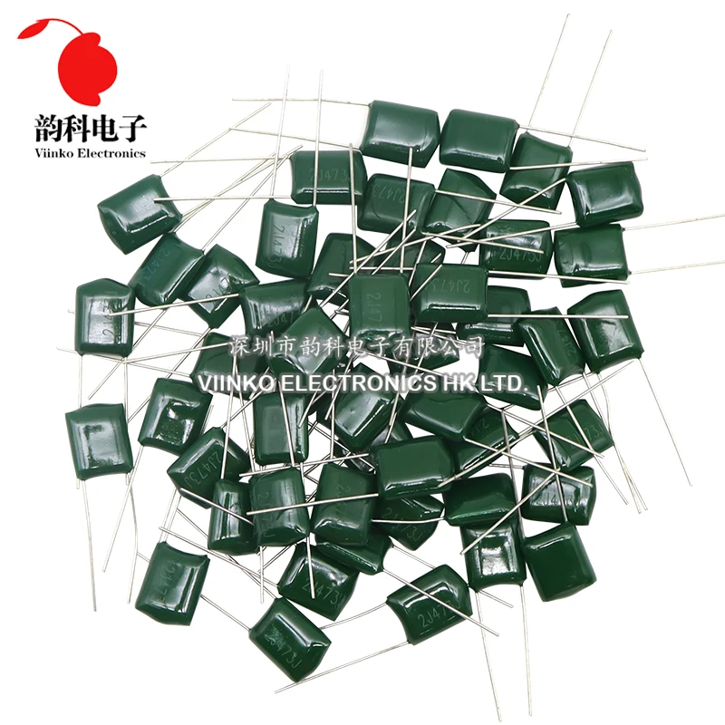 50pcs Polyester film capacitor 630V 1nF 1.5nF 10nF 22nF 33nF 47nF ...