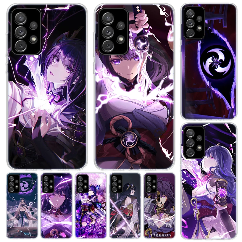 Raiden Shogun Genshin Impact Phone Case For Samsung Galaxy A54 A53 A52 A34 A33 A32 A24 A23 A22 ...