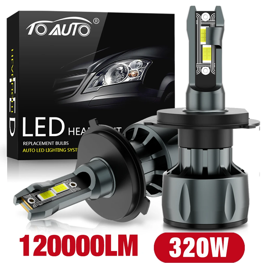 LED H7 Headlight H1 H4 H8 H9 H11 9005 HB3 9006 HB4 9012 HIR2 Led 120000LM 320W Canbus Super ...
