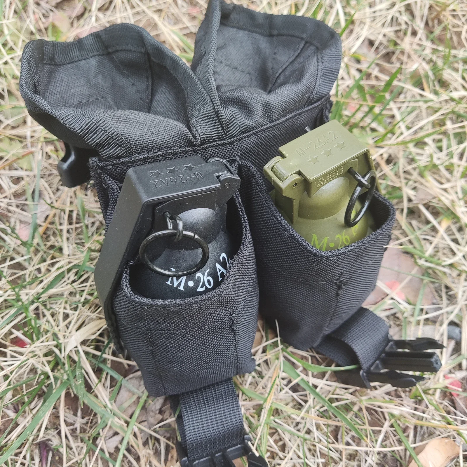 Tactical Pouch Double Frag Grenade Pack Molle EDC Tool Bag Accessory ...
