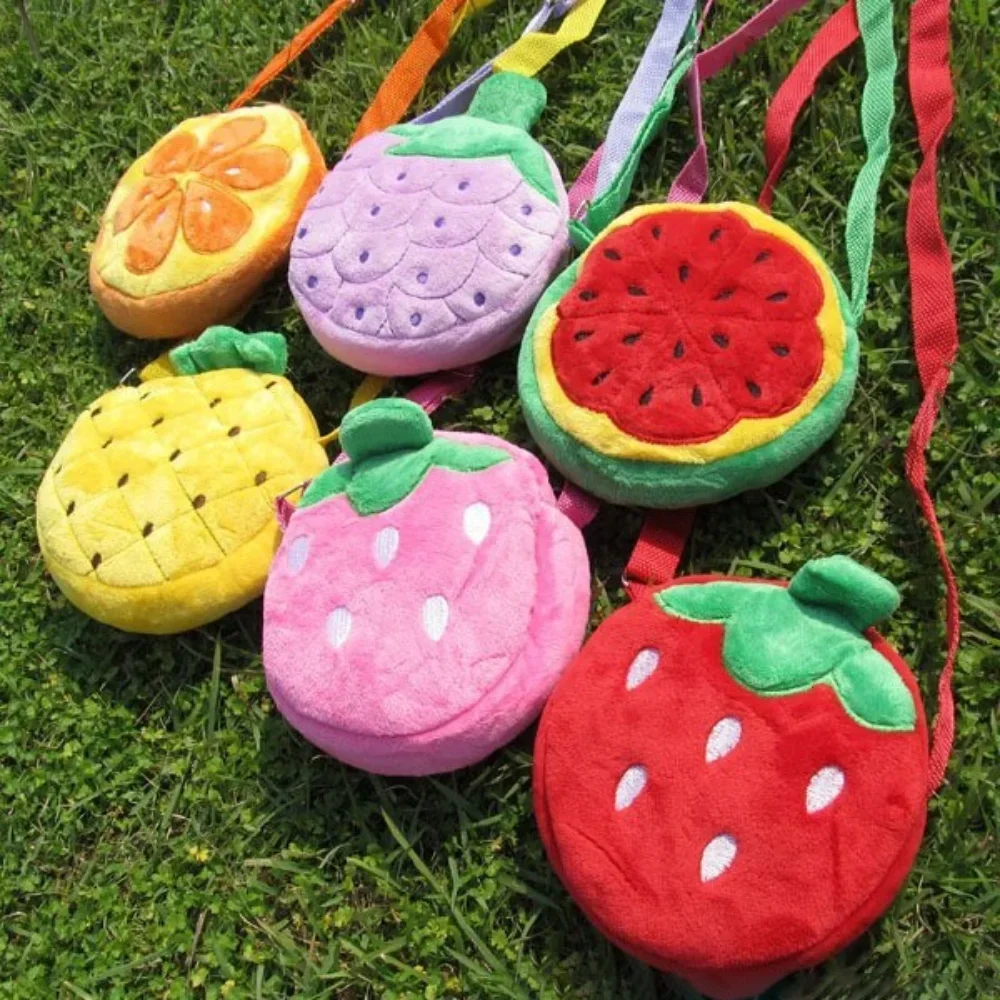 Cute Fruit Shape Plush Coin Purse Watermelon Pineapple Orange ...