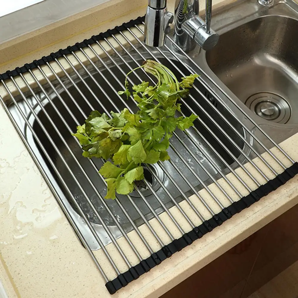 Food-grade-Stainless-Steel-Drain-Rack-Foldable-Stainless-Steel-Sink ...