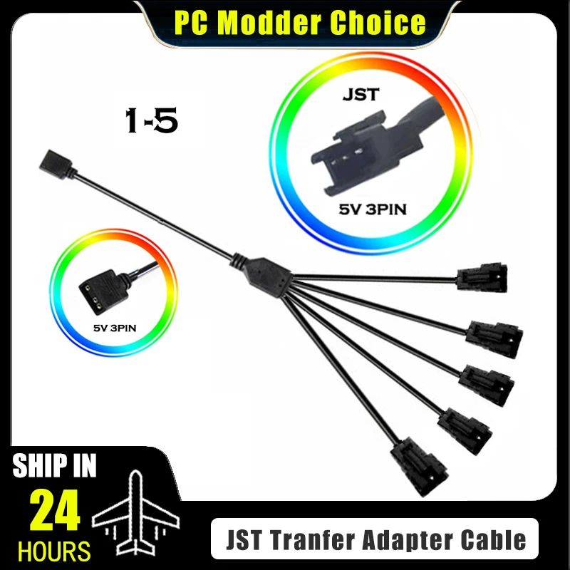 Cabo adaptador jst sm, transferência rgb, 4 pinos, 3 pinos, argb JST-3P ...