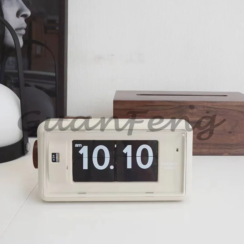 TWEMCO page turning clock AL30 pendulum alarm clock living room digital ...