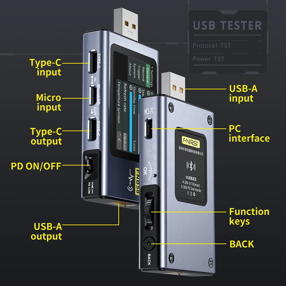 USB-Tester-Voltmeter-Ammeter-TYPE-C-Fast-Charge-Detection-Trigger ...