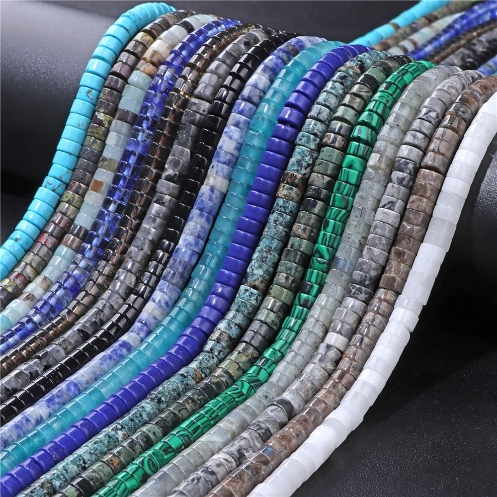 6x3mm Natural Flat Round Stone Beads Turquoises Labradorite Jaspers ...