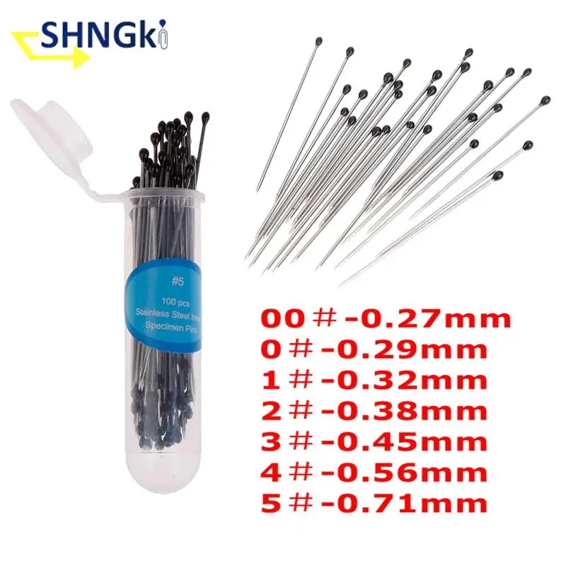 New-100Pcs-40mm-Insect-Pins-Specimen-Needle-Stainless-Steel-for-School ...