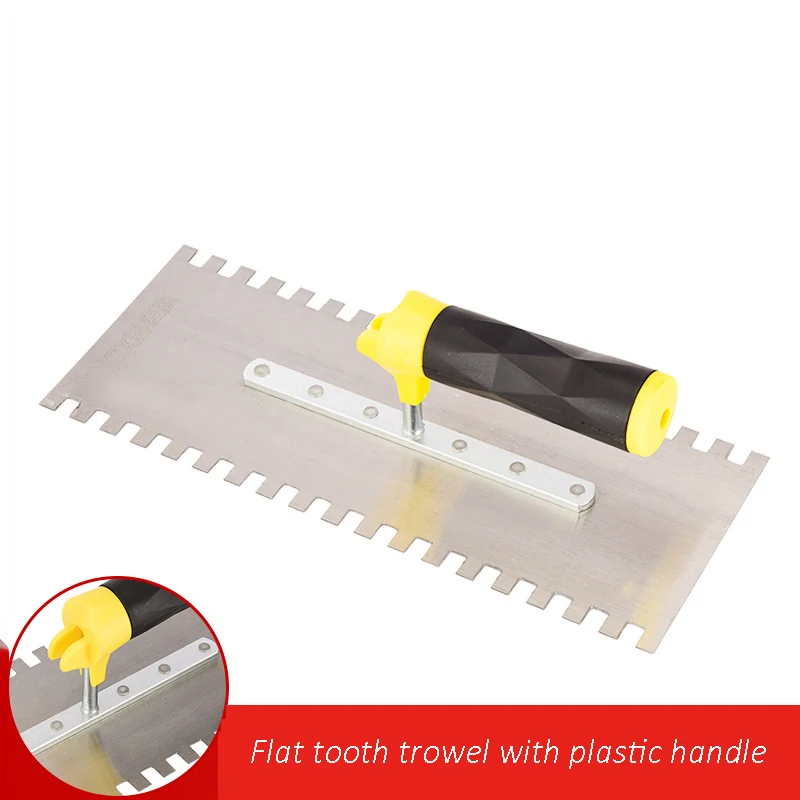 1Pc Stainless Steel Toothed Trowel Scraper Bricklayer Scraper Serrated ...