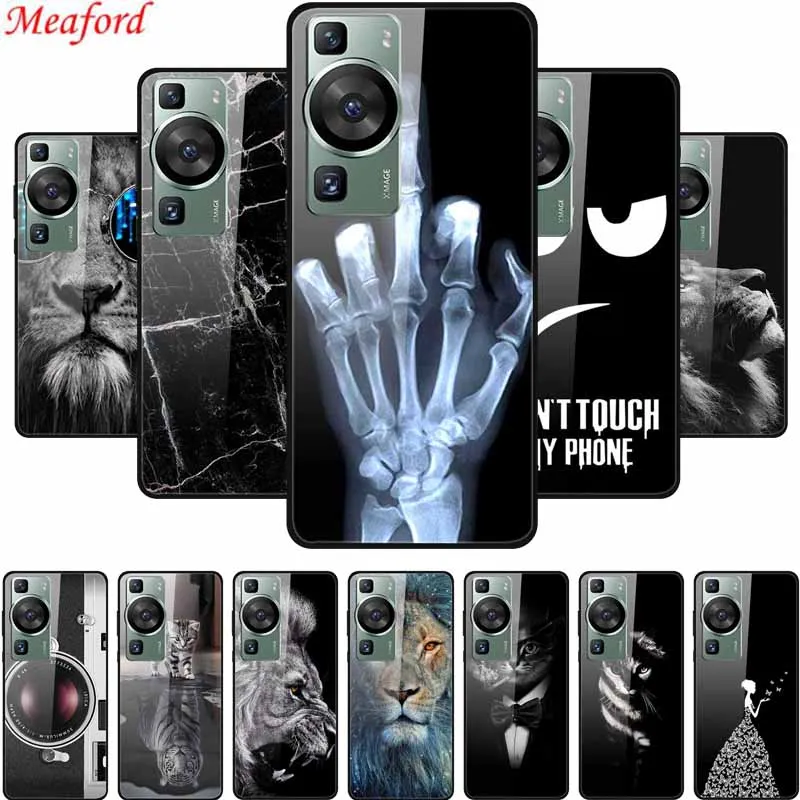 Tempered Glass Case For Huawei P60 Pro Case Hard Glass Back Cover Coque ...