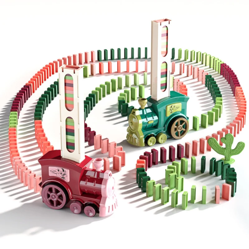 Kids-Domino-Train-Car-Set-Sound-Light-Automatic-Laying-Domino-Brick ...