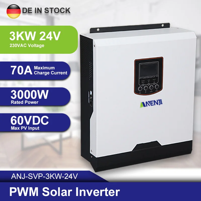 3kw Solar Inverter Off-grid Hybrid Inverter 24v 230vac 50/60hz Pure ...