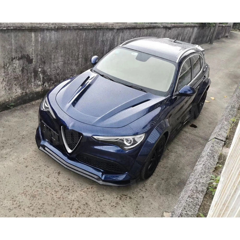 Carbon Fiber Look Bumper Lip Kit For Alfa Romeo Stelvio 2017-2025 Front ...