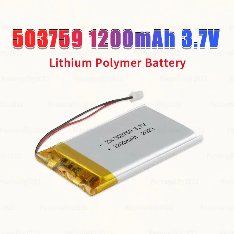 1-10pcs-503759-Lipo-053759-Li-Polymer-Battery-1200mAh-3-7V-Lithium ...
