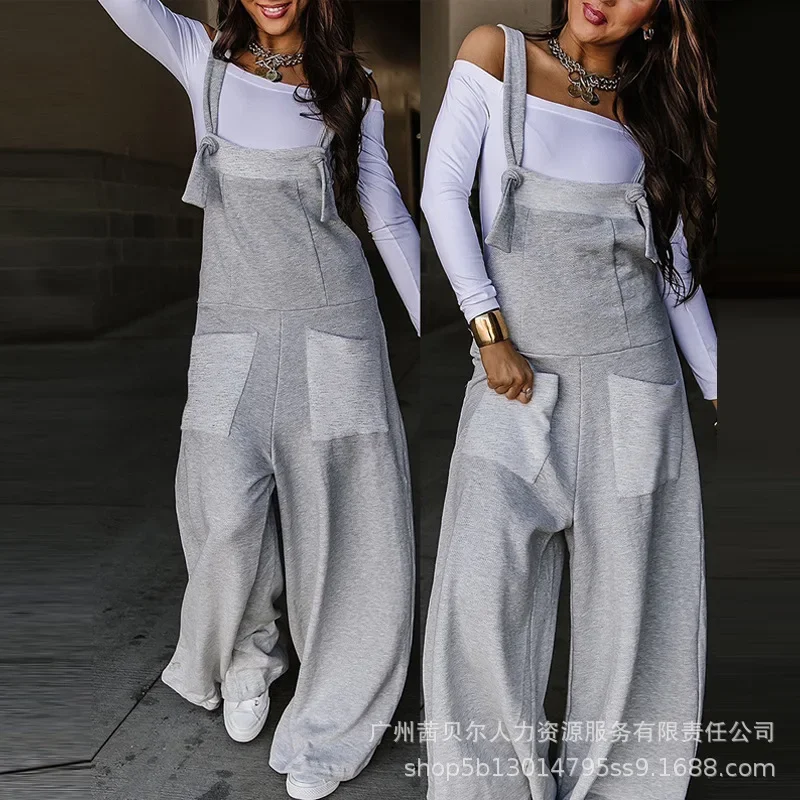 Macac-o-feminino-casual-sem-mangas-macac-o-com-al-a-perna-larga-solta ...