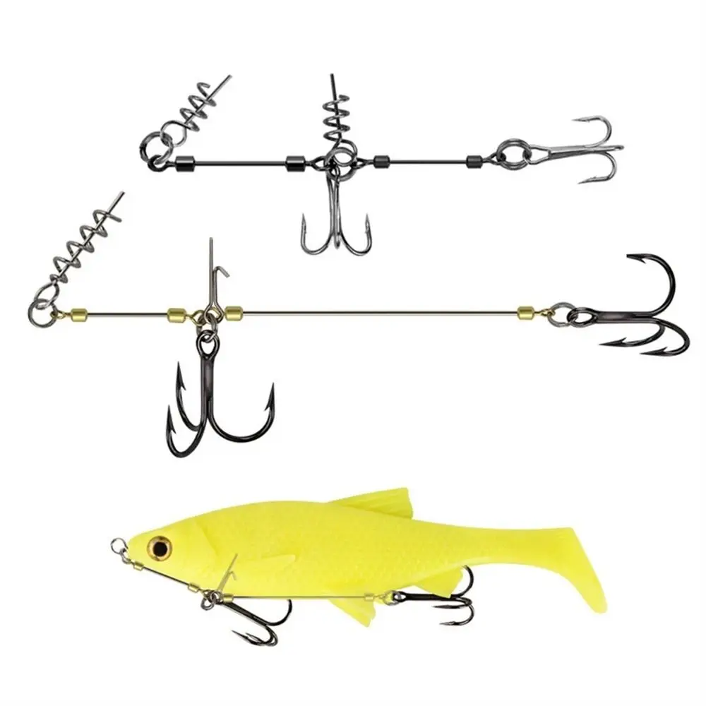 Barbed Triple String Fishing Hook Set, Soft Lure Bait Fishhook, Jig Rig ...