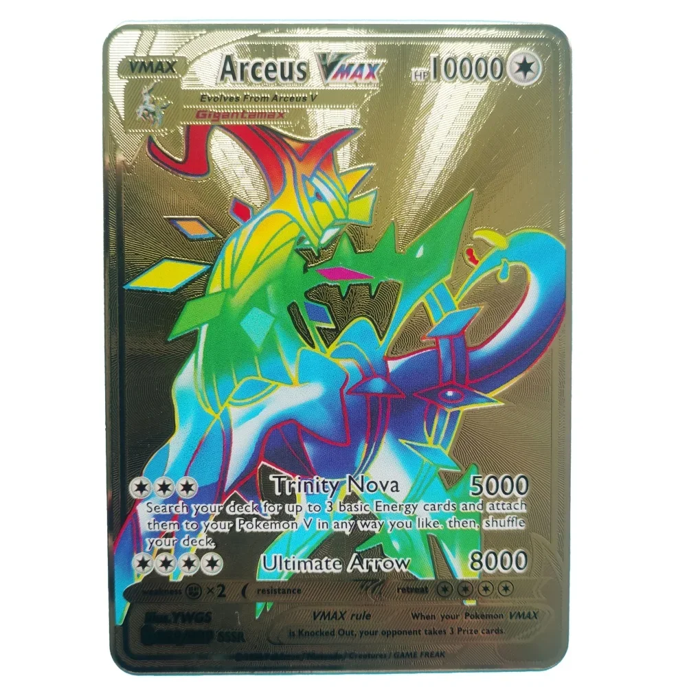 20 Style Cards Gold Metal Cards English Hard Iron Cards Mewtwo Pikachu ...